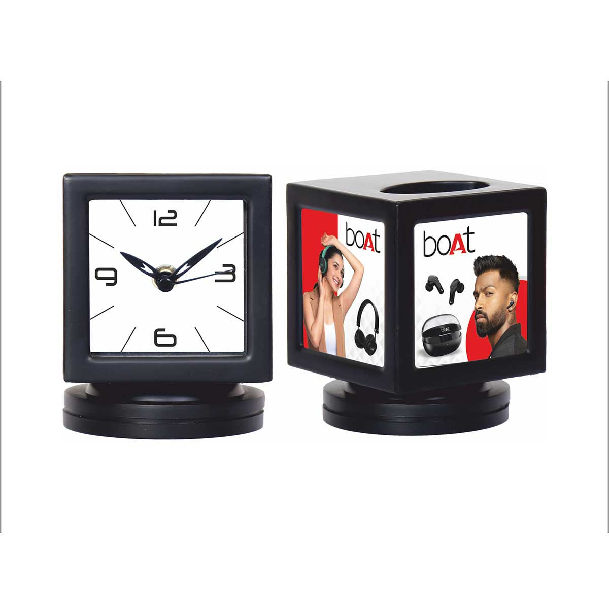 Custom Table Clock with Pen Stand | Corporate Gifts