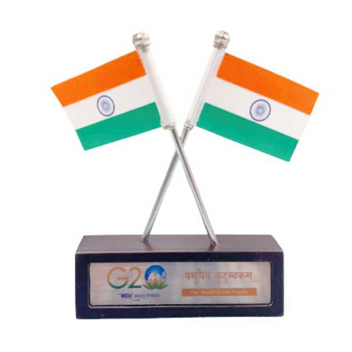 G20 Desktop Flag Stand - Official India Summit Memento