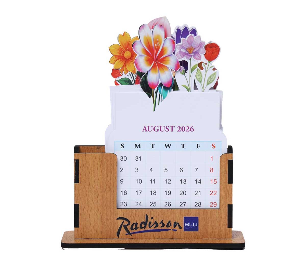 Custom Branded Desk Calendar | Your Logo MDF Organizer