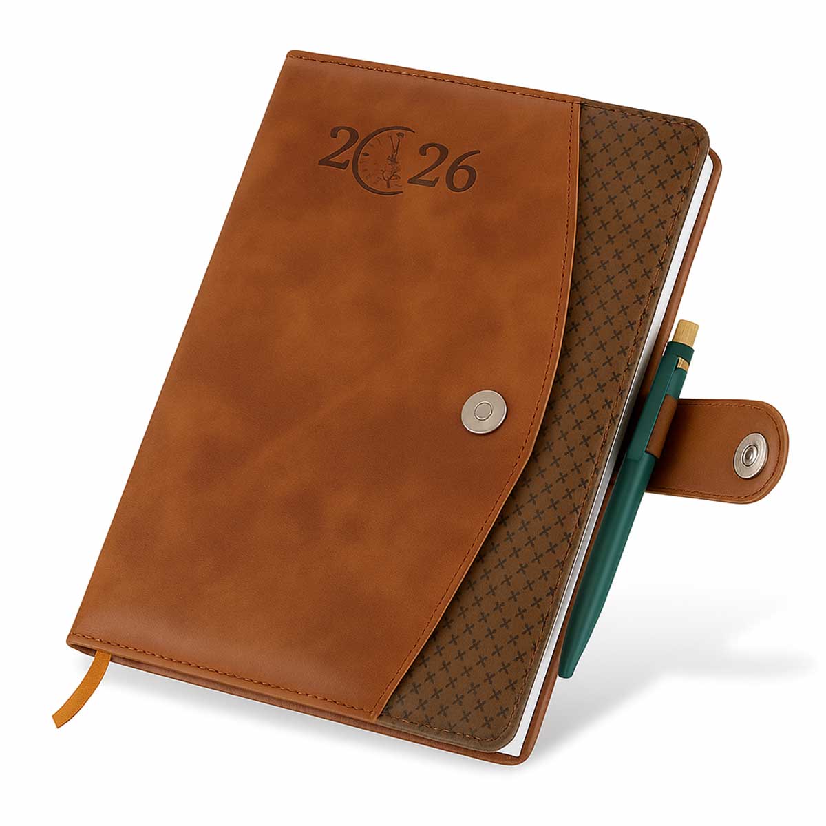 2026 Year B5 Diary with Flap Closure & Pen Loop | Brown PU